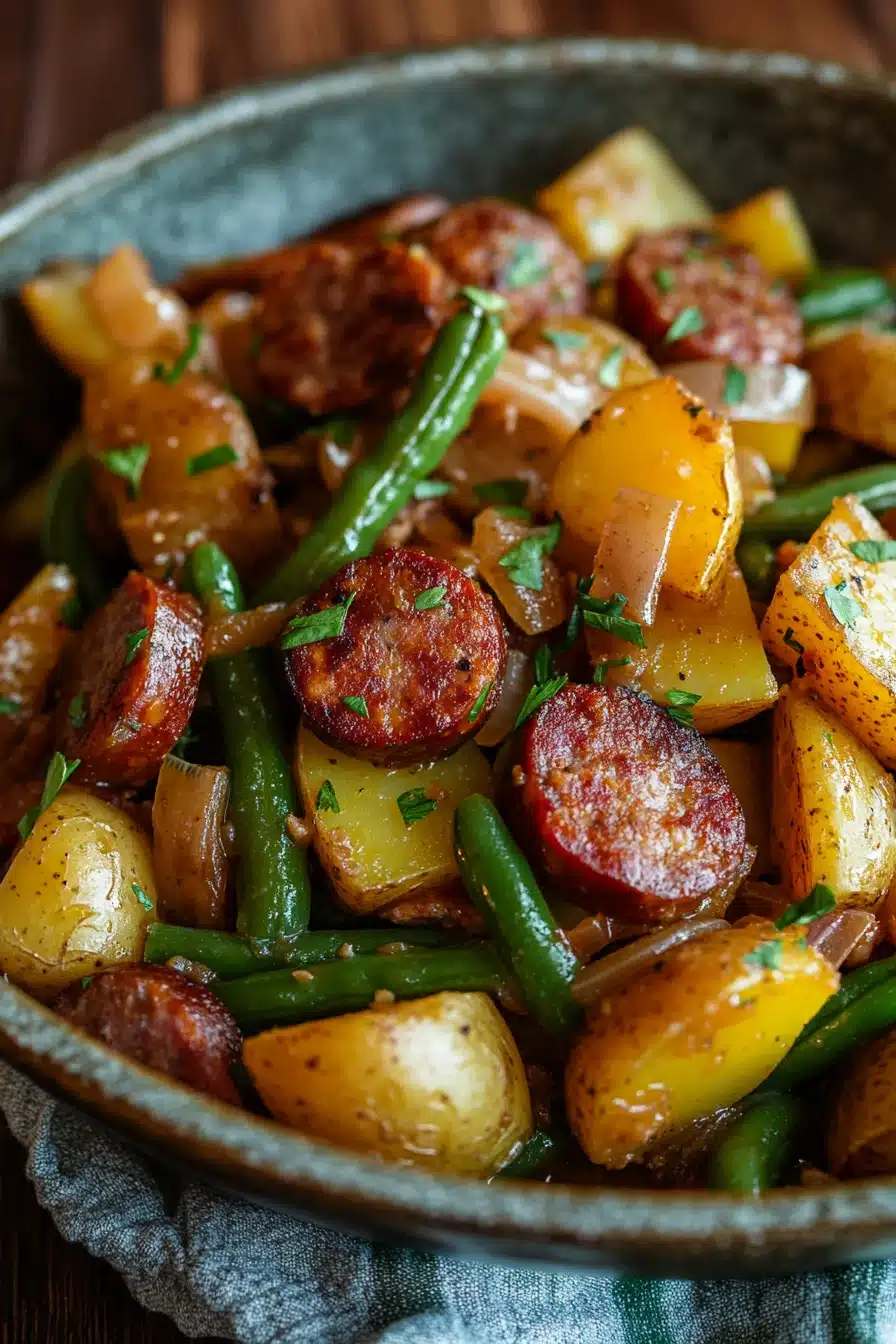 When Dinner Calls for One Pot Sausage, Potatoes, and Green Beans ...